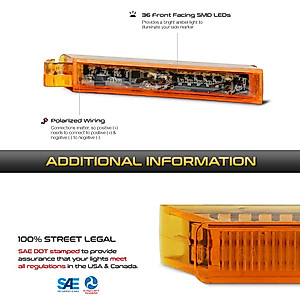 VIPMOTOZ Full LED Amber Lens Mirror Side Marker Turn Signal Light Blinker Lamp Lens Assembly Replacement Pair For 2004-2014 Ford F150 Pickup Truck, Driver & Passenger Side