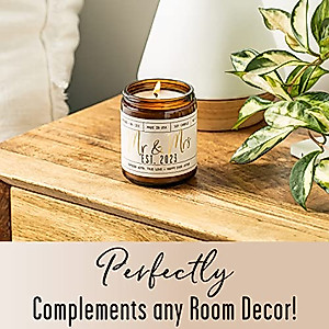 Wedding Gifts for Couples 2023, Mr and Mrs Gifts - 'Mr & Mrs Est. 2023' Candle, w/Champagne on Ice I Unique Newlywed Wedding Gifts for Couple I Wedding Shower Gifts Bride & Groom I 50Hr Burn,USA Made
