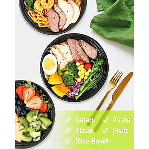 SHOPDAY Meal-Prep-Containers-[35 Pack] 24 oz Plastic-Food-Storage-Containers-with-Lids, Disposable-Food-Prep-Containers-Microwave-Safe, Meal-Prep-Bowls-Reusable, BPA Free To-Go-Contianers-for-Lunch