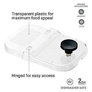 Server Products 80310 Clear Plastic Fountain Jar Hinged Lid, for Condiment Dispenser Jars, Compatible with Standard Server Fountain Jars