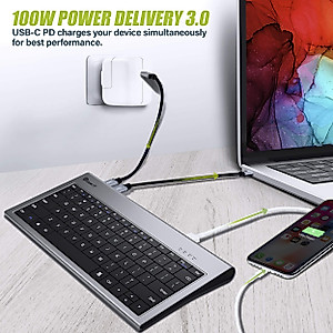 GearIT Keyboard 11-in-1 Hub Docking Station USB-C PD 100W | USB-C 3.1 | x3 USB-A 3.1 | HDMI 4K | SD and MicroSD 3.0 | VGA | RJ45 Ethernet | 3.5mm Audio