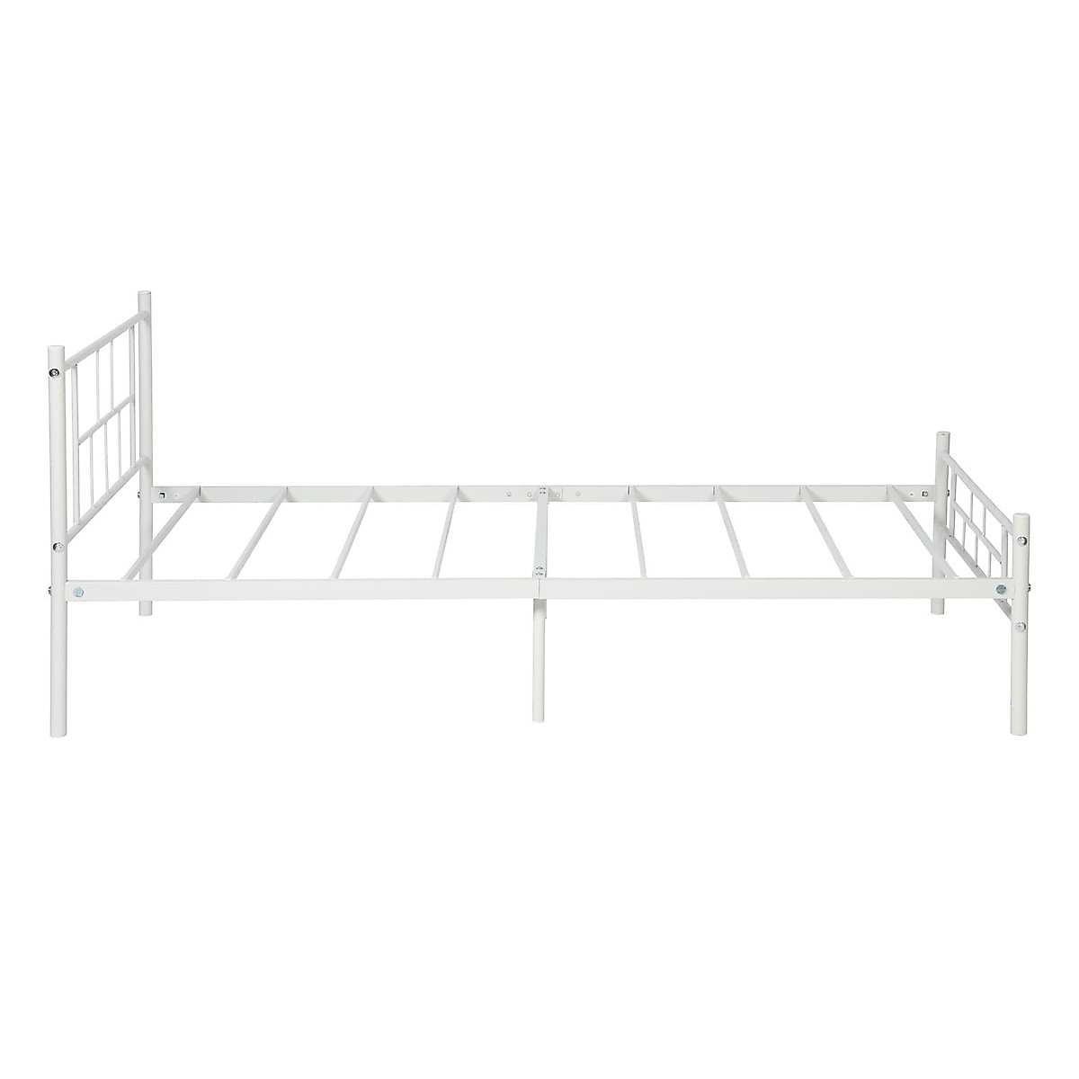 Liink1Ga White Twin Bed Frames with Headboard, Twin Bed Frame No Box Spring Needed, No Squeaky, Easy to Assemble Twin Size Bed Frames, Country Rustic Style