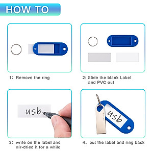 56 Pcs Key Tags,Tags with Keychain Can Be Easily Attached to Backpacks, Pet Collars and Luggage, 8 Different Color Key Rings Also Make Sorting Similar Items Like Keys Much Easier.