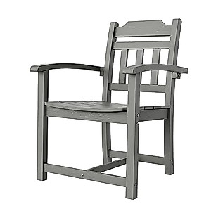 VEVOR 5 Pieces Patio Dining Set, Outdoor Square Furniture Table and Chairs, All Weather Garden Furniture Table Sets, HIPS Small Patio Conversation Set, for Lawn, Deck, Backyard, Poolside, Light Gray