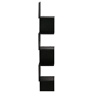 Furinno Rossi Wall Mount Floating Corner Shelf, 5-Tier Square , Espresso