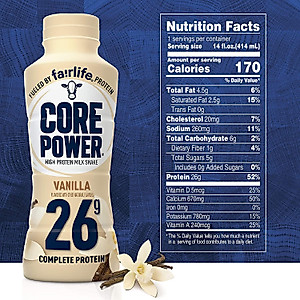 Monocorn Fairlife Core Power 26g Protein Milk Shakes Variety Pack, Ready To Drink for Workout Recovery, 14 Fl Oz (6 - Pack)