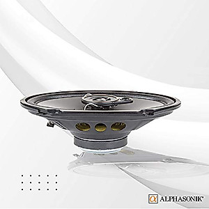 Two Pair of Alphasonik AS68 6x8 inch 350 Watts Max 3-Way Car Audio Full Range Coaxial Speakers with Universal Mounting Holes for Easy Installation