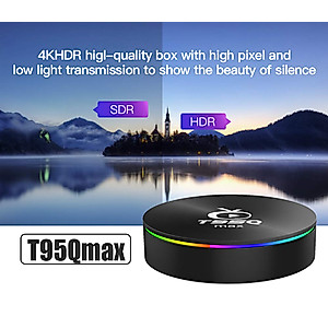 Android 11.0 TV Box T95Q max Amlogic S905X4 with 4GB RAM 32GB ROM 4K Ultra HD H.265 Dual Band WiFi BT 4.0 Media Box 2.4/5Ghz WiFi 100M LAN