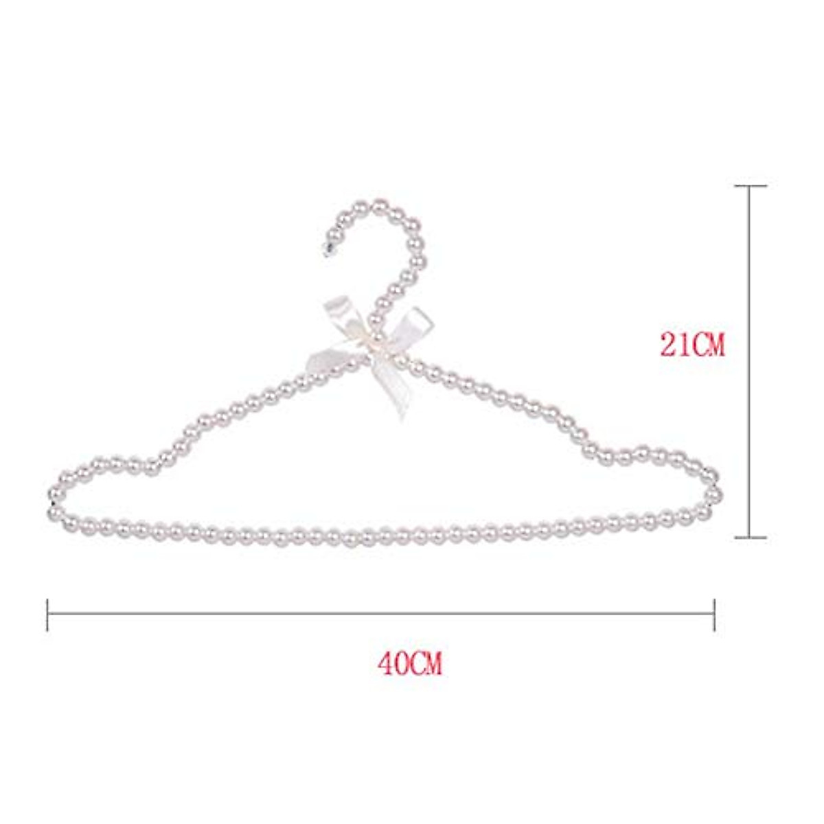 Aimeely Pack of 5 Pearl Clothes Pants Hangers Bowknot Beaded Wedding Home Shop Clothes Rack 1#