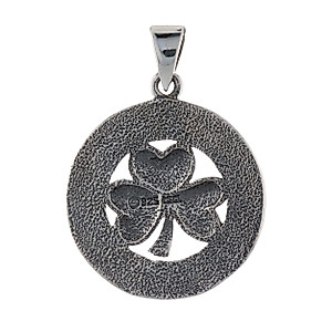 Jewelry Trends Celtic Good Luck Clover Shamrock Sterling Silver Pendant
