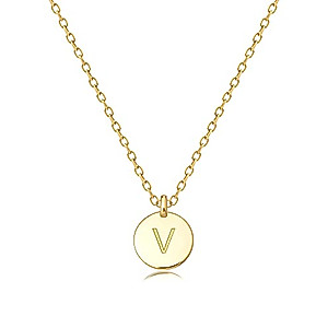 MIDDLUX V Necklace, Gold Initial Necklace, Personalized Gifts for Girls, Best Friends Necklace, Girls Initial Necklace, Name Necklace Personalized for Women, Sister Necklaces