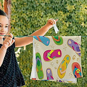 Hand Towel 2pack Summer Flip Flop Beach 28x14.5 inch Ultra Soft Highly Absorbent Bath Towel Kitchen Dish Gift Guest Towel Home Bathroom Decor