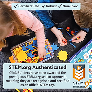 SUPA STEM Click Builders Kids Building Toys | 160 pcs Building Toys for Kids Ages 3-5, 6, 7 and Building Blocks for Kids Ages 4-8 | Educational Kids Construction Toys for 3 Year Old Boys and Girls +