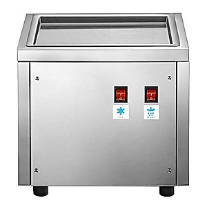 VEVOR Commercial Rolled Ice Cream Machine, Stir-Fried Ice Cream Roll Machine with Single Square Pan, Stainless Steel Stir-Fried Ice Cream Roll Maker, Yogurt Cream Machine for Bars Cafés Dessert Shops