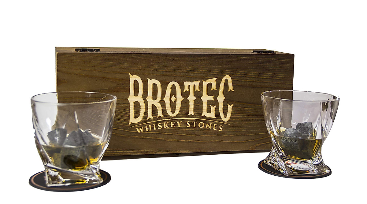 Premium Whiskey Glass Set with Chilling Stones | BROTEC