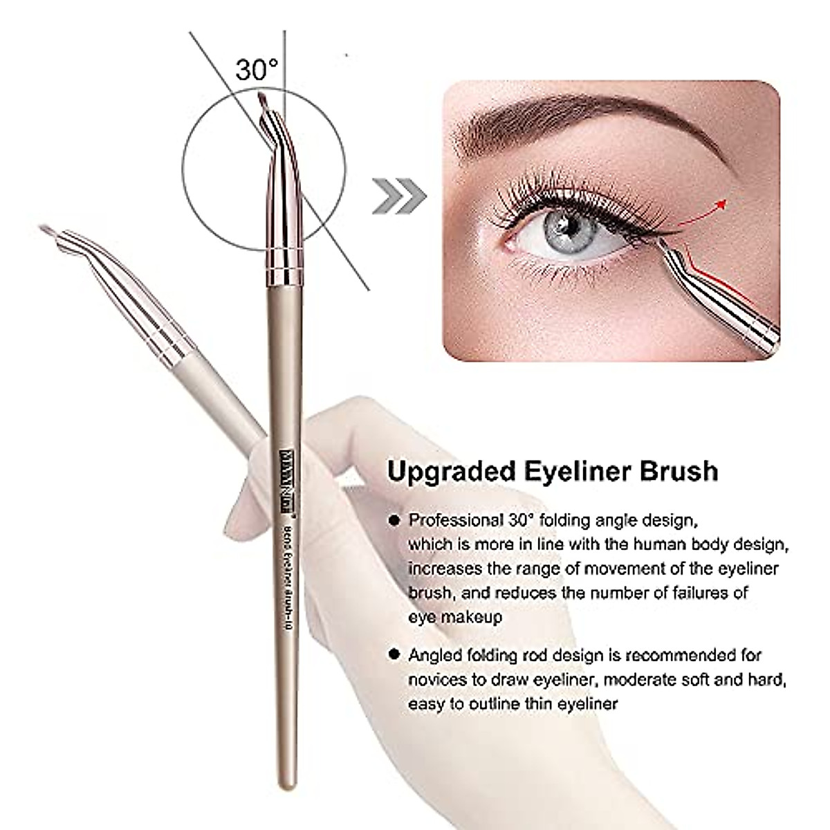 Makeup Brushes, 18 Pcs Professional Premium Synthetic Make Up Brushes, Foundation Powder Concealers Eye Shadows Makeup Brush Set (Champagne Gold)