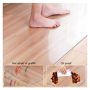 Clear PVC Desk Chair Mat 1.5mm Clear Vinyl Plastic Runner Rugs Protector, Floor Protection Pad Door Mat Plastic Carpet Wooden Floor Protector Household Waterproof Non-slip Mat,85/105/125/145/165cm wid