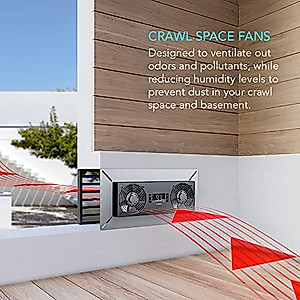 AC Infinity AIRTITAN T8, Crawlspace Basement Ventilator Fan, with Temperature Dehumidistat 10-Speed Controller, IP-44 Rated, Exhaust