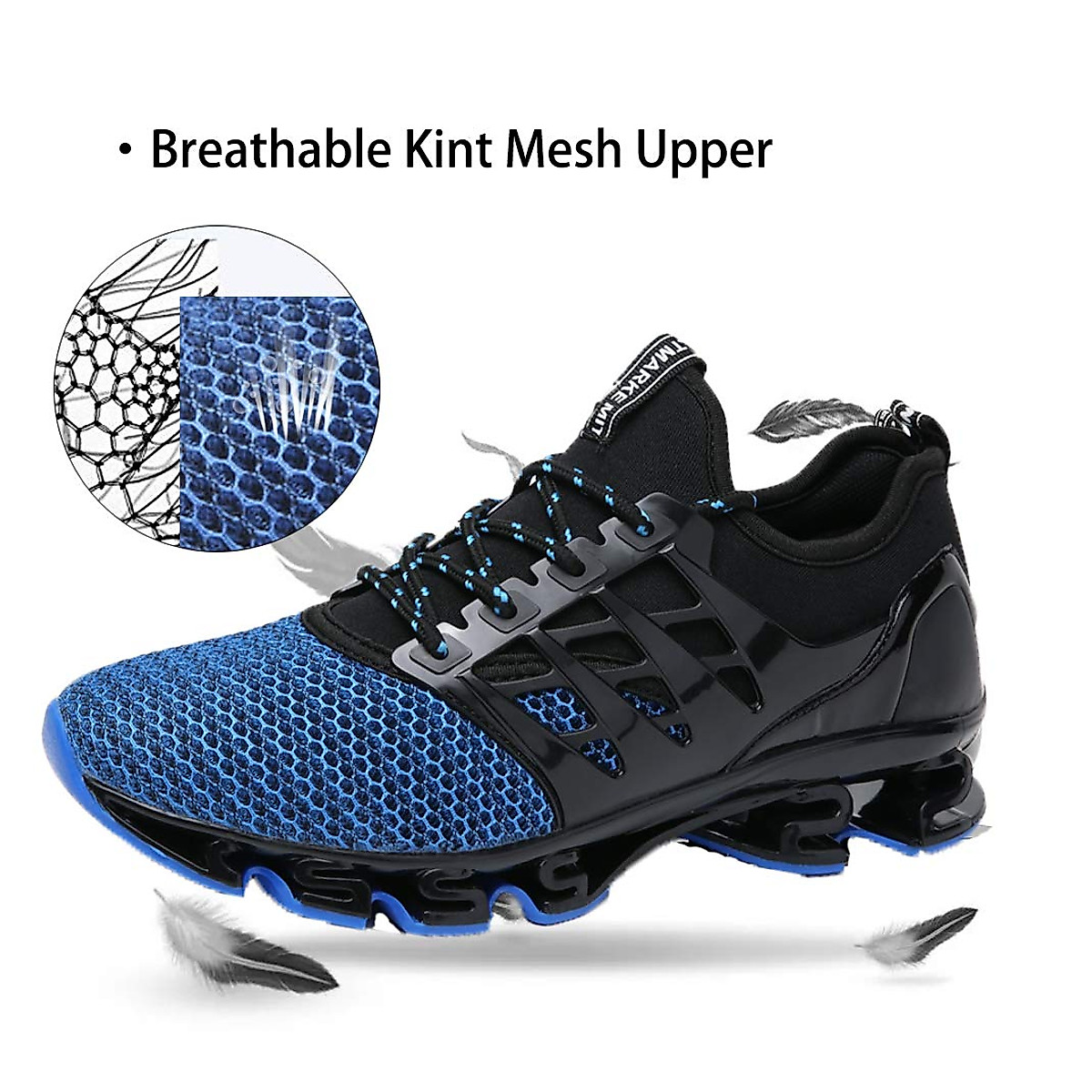 Running Sneakers for Men Athletic Walking Shoes Runner Cross Trainers Stylish Sport Tennis Jogging Blue Shoe mesh Breathable Size 10