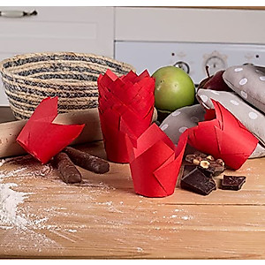 Baking Cups Tulip Cupcake Liners 150 pcs - Tulip Baking Paper Cups Multi-Color Tulip Paper Cupcake Muffin Liners