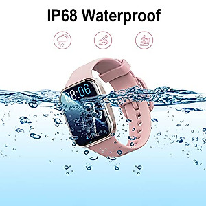 Smart Watch for Women, 1.69" HD Screen Activity Tracker Smartwatch, Fitness Tracker with Heart Rate/Sleep Monitor, 25 Sport Modes IP68 Waterproof, Pedometer, Fitness Watch for Android iOS Phones(Pink)