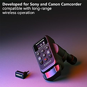 Wireless Camcorder LANC Remote Control for Sony and Canon with 2.5mm Jack or Remote Jack, Video Zoom, Focus, IRIS and Recording Wireless Remote Controller for Canon Vixia HF G40, G50, G70, G60, XA11