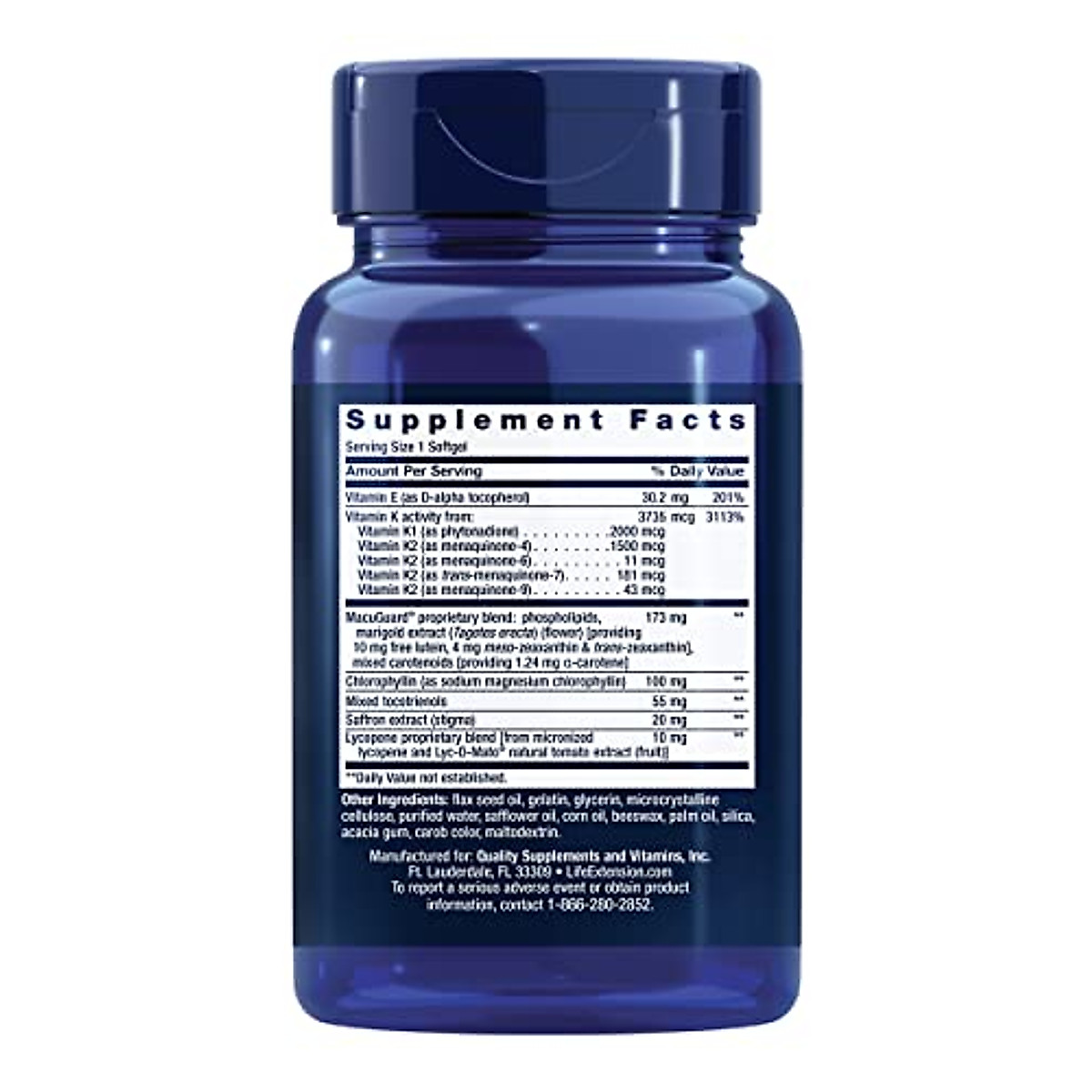 Life Extension Once-Daily Health Booster - Vitamins & Nutrients Supplement for Whole-Body Health - Vitamin K Complex, Vitamin E, Saffron, Lutein and More - Non-GMO, Gluten-Free - 60 Softgels