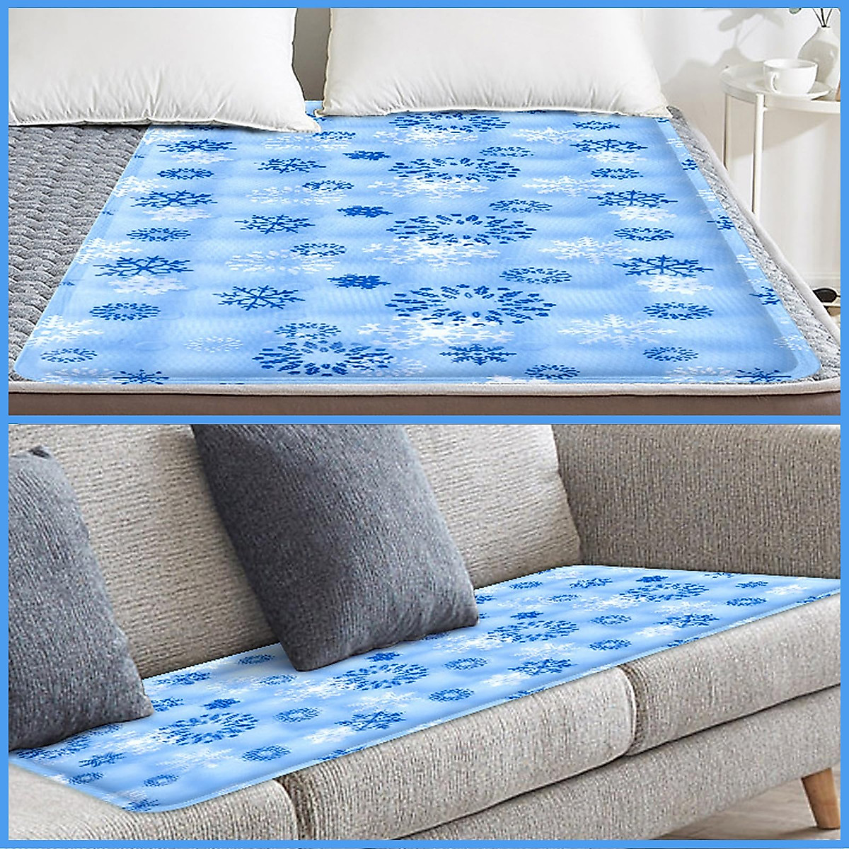 Iproods Cooling Sleeping Mat Set with 1 Pillow Cushion, Cooling Mattress Pad for Summer Hot Sleepers, Also Suitable for Camping Mattress and Sofa Cooling Seat Cushions (19.69 * 59.06 inches)