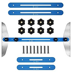Stair Tread Template Tool, Kingson Stainless Steel Stair Measuring and Scribe Tool with Scales, Wood Stair Jig for Layout Shelf, Stairs, Risers, Drywall and Partitions