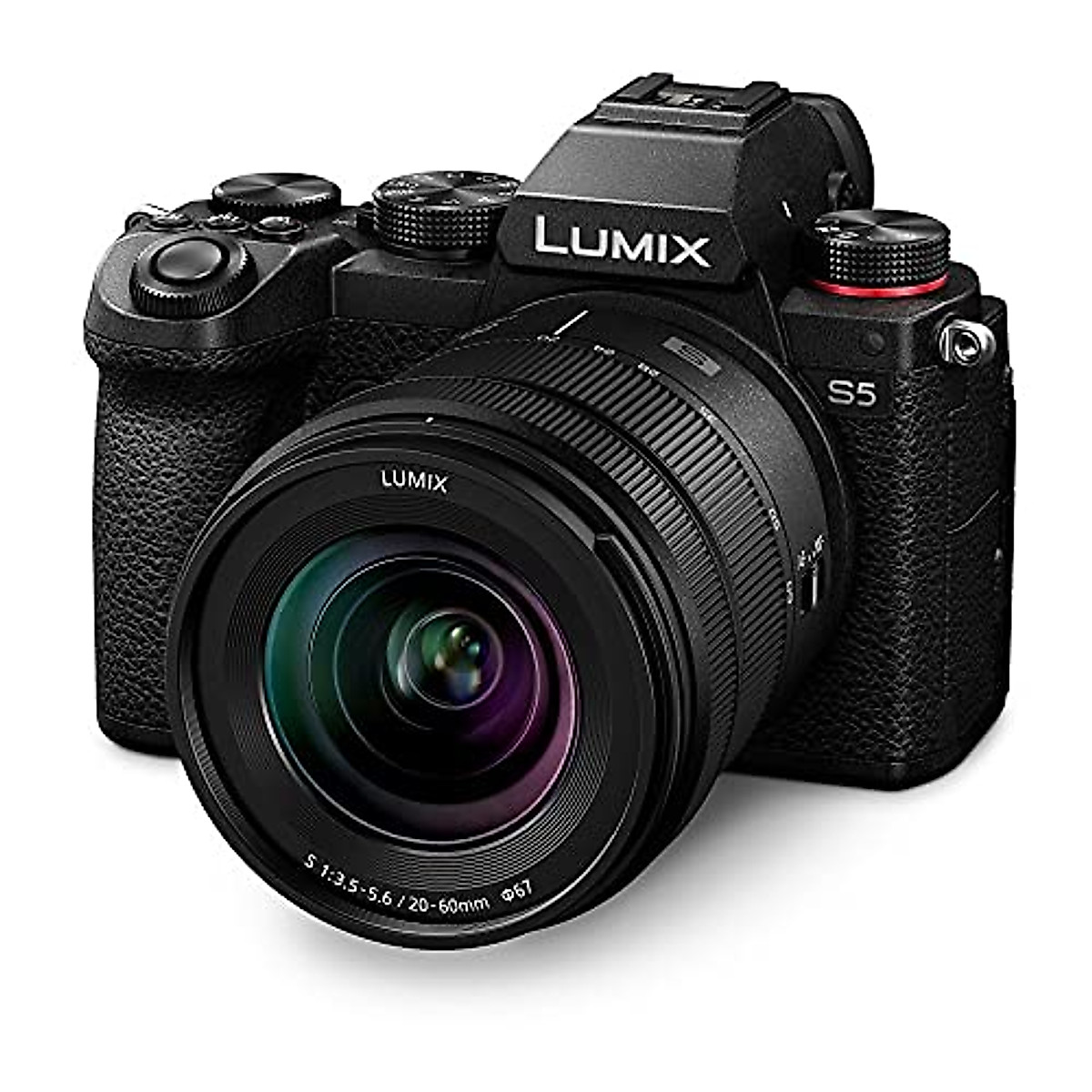 Panasonic LUMIX S5 4K Mirrorless Full-Frame L-Mount Camera with LUMIX S 20-60mm f/3.5-5.6 Lens, Sling Camera Bag, Lithium-Ion Battery Pack, 64GB SD Cards, Cleaning Wipes and Cable Bundle (7 Items)