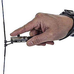 Trophy Ridge DrawPoint Archery Bow Release - Infinitely Adjustable Index Finger Release with 360-Degree Rotation, Customizable Length, Smooth Leather Wrist Strap