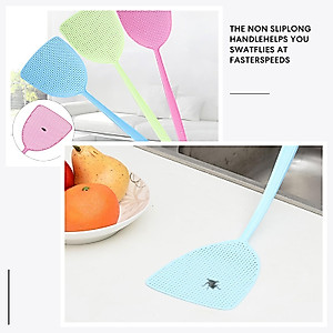 100 Pcs Fly Swatter Plastic Fly Swatters Heavy Duty Colorful Strong Flexible Manual Fly Swat Set Long Handle for Effective Flies and Mosquitoes Swatting Durable and Flexible Fly Swatters Set