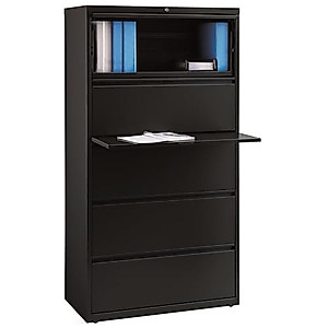 Hirsh 36-in Wide HL8000 Series Metal 5 Drawer Lateral File Cabinet Black