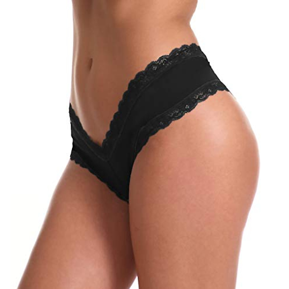 Sofishie Sexy V-Back Criss Cross Panties - Black - Medium
