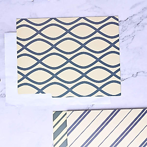 Cute File Folders - 9 x 11.5 inch Letter Size File Folders - Geometrical Design Decorative File Folders - 350gsm Paper Folders Pack of 9