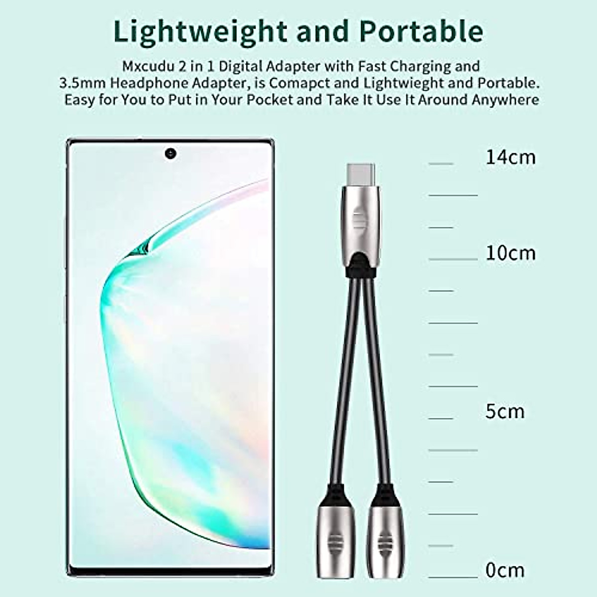 Headphone Adapter for Galaxy S21, USB C to 3.5mm Audio Adapter and Charger with PD 60W Fast Charging Compatible with Samsung S21/S20/Note 20/20Ultra/10+, Google Pixel 5/4/4 XL/3/3 XL