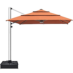EliteShade USA 9FT Patio Umbrella Replacement Covers 8 Ribs Market Umbrella Canopy Cover (CANOPY ONLY) (Rust)