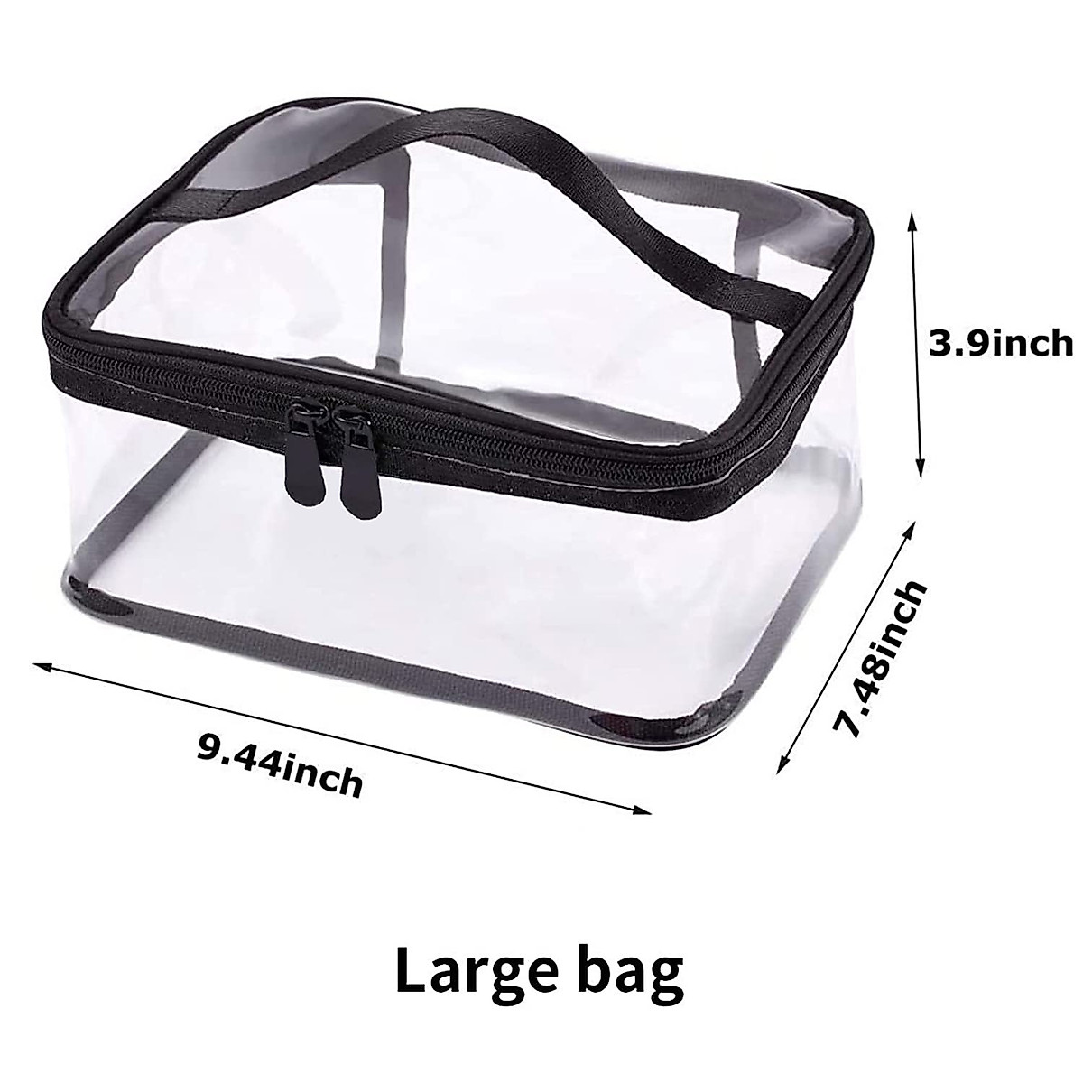 Louise Maelys Portable Clear Makeup Bag Zipper Waterproof Transparent Travel Storage Pouch Cosmetic Toiletry With Handle
