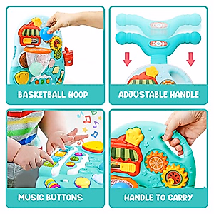 TOY Life Baby Push Walkers and Standing Activity Center, Sit to Stand Walker for Baby Boy Girl, 2 in 1 Push Toys for Babies Learning to Walk, Music Walking Toys for Babies Infants 6-12 Months(Green)