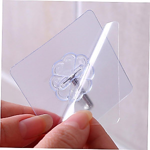 Zerodeko 10pcs Clear Adhesive Hooks Nail Wall Hook