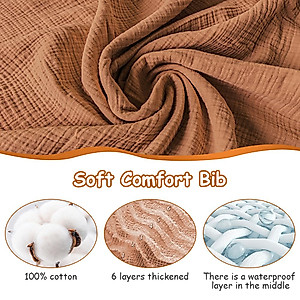 Aolso 8PCS Muslin Baby Drooling Bibs, Baby Bibs for Infants Girls & Boys, Baby Bandana Drool Bibs Cotton, Waterproof Cotton Baby Bibs, 6 Absorbent Layers Muslin Bibs for Drooling and Teething