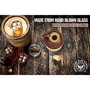 Thousand Oaks Barrel Co. Personalized Glass Moonshine Jug 750ml (0.2 gallon) - Traditional Style Engraved Glass Liquor Decanter Bottle with Cork Stopper and Finger Ring, Ideal for XXX Moonshiner (MJ1)