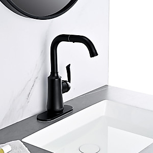 6 Inch Faucet Deck Plate for Bathroom Sink - Universal Fit for 1 Hole or 3 Hole 4 Inch Centerset Basins - Escutcheon Faucet Plate - Stainless Steel Faucet Hole Cover(Matte Black)