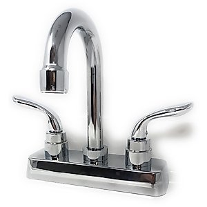 4" Faucet Bathroom Bar Utility Sink Plastic Chromed, 2 ADA Push Handles [PRO-3735P] - Grifo de Plastico de Calidad para baño o cocina