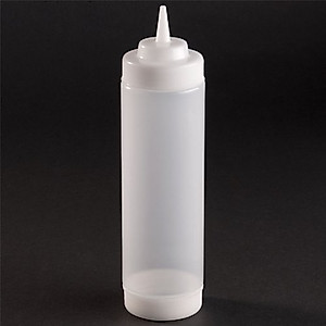 Tablecraft 12463CF 24 oz. SelecTop Wide Mouth Dualway First In First Out Squeeze Bottle with Cone Ti