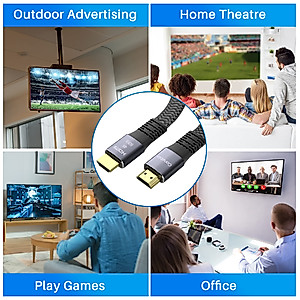 Flat HDMI Cable (2 Pack, 2FT+ 2FT), 4K HDMI High Speed Braided Cord, Pure Copper, Supports 4K@60Hz 2160p 1080p HDR HDCP 2.2 ARC Full 3D (with 25 Ties and 2 HDMI Adapters)- 2 Feet-2 Pack