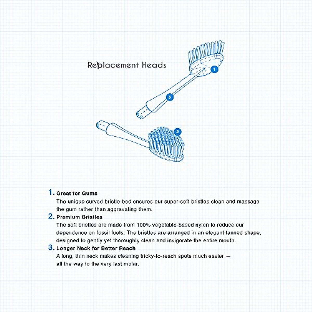 Radius Replacement Heads, Soft, 2 Count (Pack of 3)