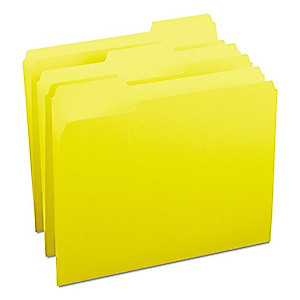 Smead Colored File Folder, 1/3-Cut Tab, Letter Size, Yellow, 100 per Box (12943)