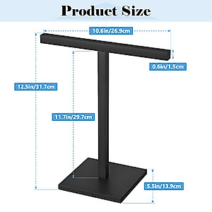 Pynsseu Hand Towel Holder Stand, Matte Black SUS304 Stainless Steel Freestanding T-Shape Towel Bar Rack for Bathroom Kitchen Vanity Countertop