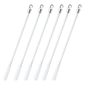 17 Inch Fiberglass Blind Wand with Metal Hook, Vertical Blinds Wand Replacement, Blind Tilt Wand, Window Blind Stick Wand Replacement, Blind Turner Rod Control White, 6 Pack